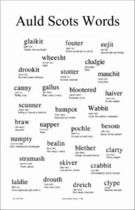 100% cotton scottish tea / dish towel - auld scots words by glen appin