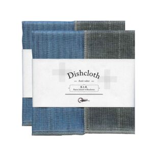 nawrap binchotan dishcloths, set of 2, aqua x charcoal