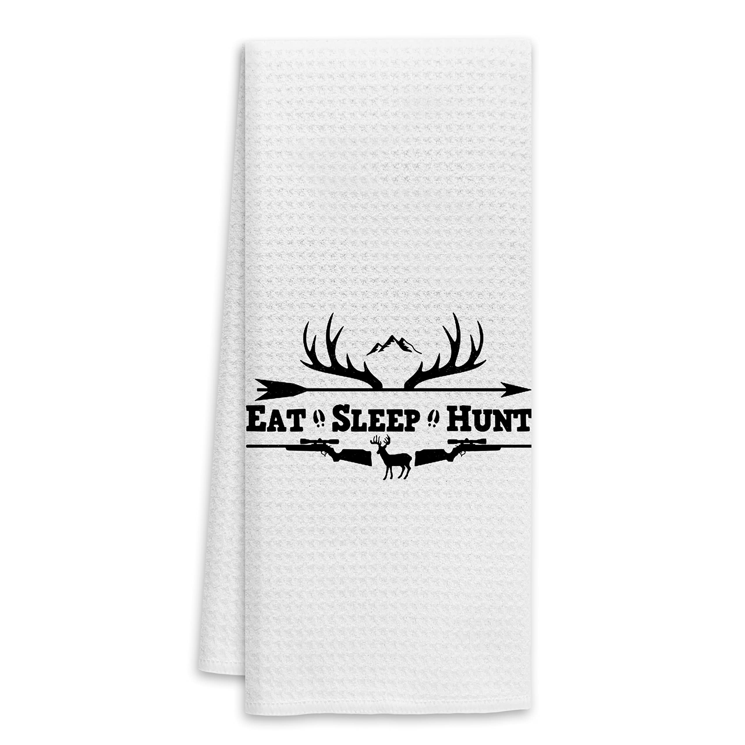 Voatok Eat Sleep Hunt Deer Hunting Quote Bath Towel,Hunting Lovers Gifts Decorative Towel,Hunters Gifts