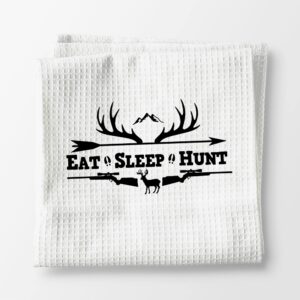 Voatok Eat Sleep Hunt Deer Hunting Quote Bath Towel,Hunting Lovers Gifts Decorative Towel,Hunters Gifts