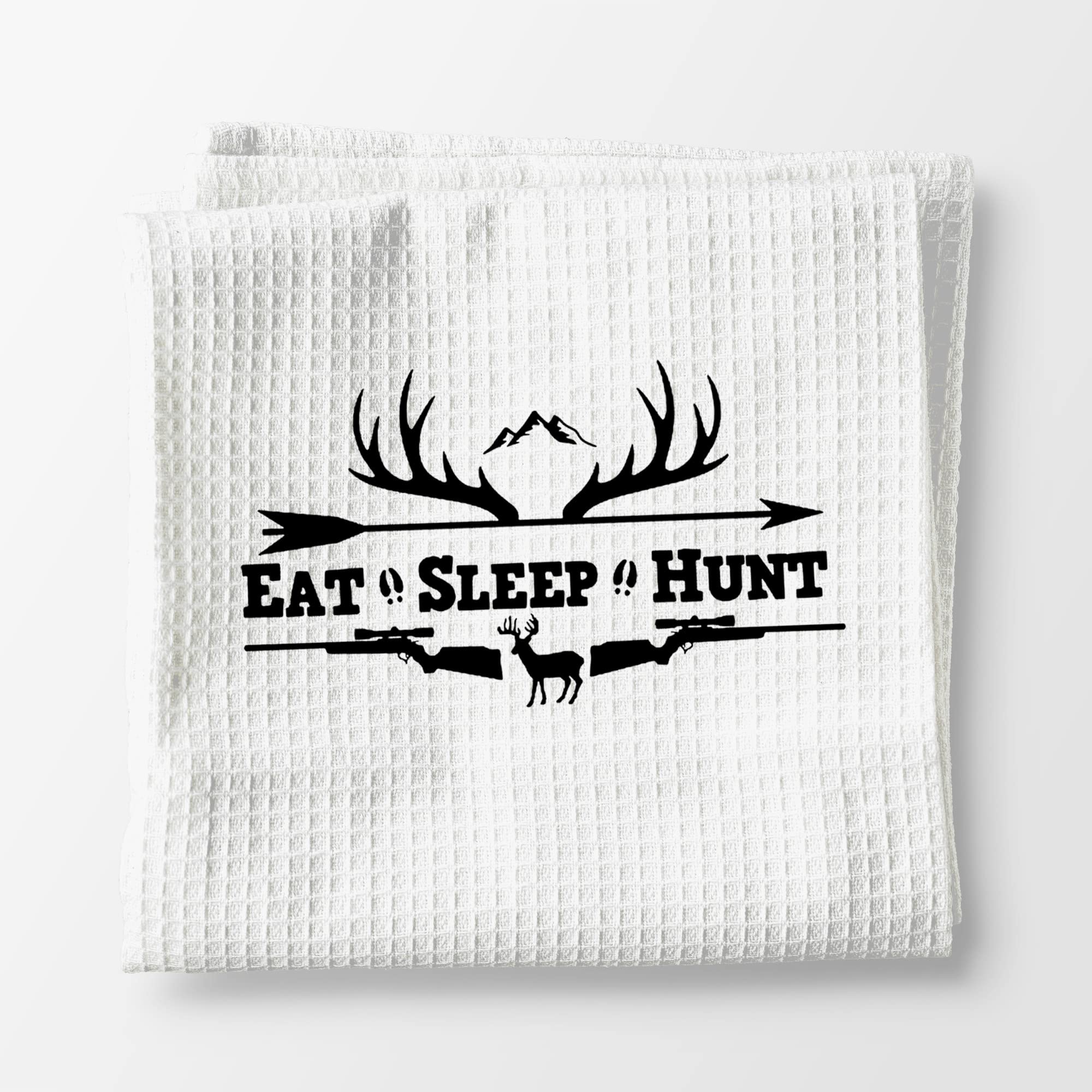 Voatok Eat Sleep Hunt Deer Hunting Quote Bath Towel,Hunting Lovers Gifts Decorative Towel,Hunters Gifts