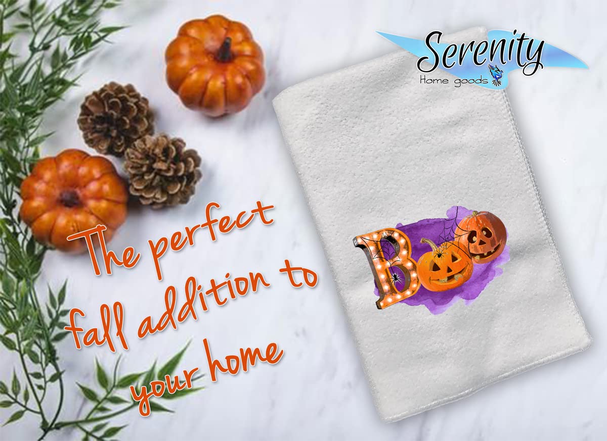 Halloween Decoration | Fall Kitchen Towels | Hand Towels For Bathroom | Pumpkin Decor | Gnome Witch Bat Black Cat Orange | Harvest Thanksgiving Halloween Decorations For Home