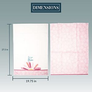 Pavilion - 27.5" x 19.75" Set of Two Springtime Floral Kitchen Bathroom Tea Towels - Love You Mimi