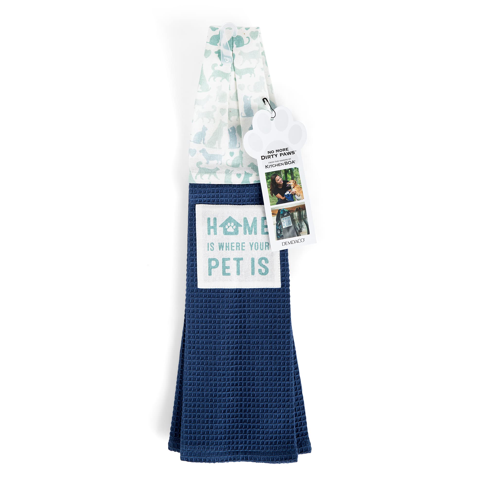 DEMDACO Home Where Pet Is Navy 69 inch Cotton Fashion Kitchen Boa