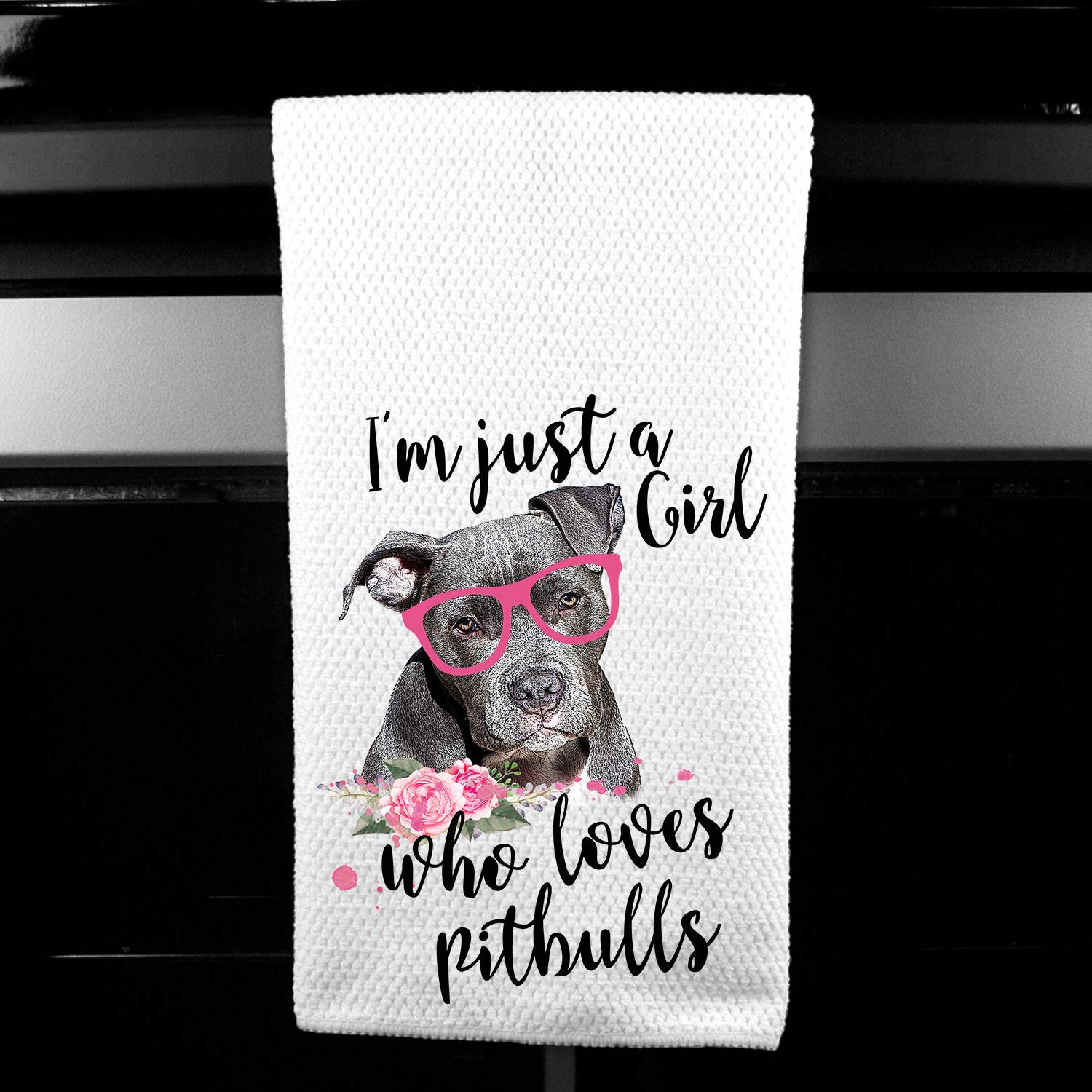 I'm Just a Girl Who Loves Pitbulls Microfiber Kitchen Towel Gift for Animal Dog Lover