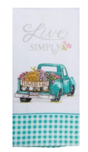 kay dee designs live simply truck dual purpose dish towel, 16 x 26, various