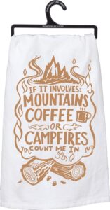 primitives by kathy 35514 lol made you smile dish towel, 28" x 28", coffee or campfires