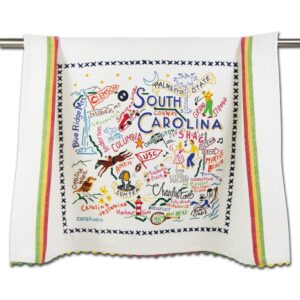 catstudio south carolina dish towel - u.s. state souvenir kitchen and hand towel with original artwork - perfect tea towel for south carolina lovers, travel souvenir