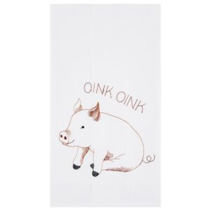 c&f home oink oink flour sack kitchen towel decor decoration 18" x 27" white