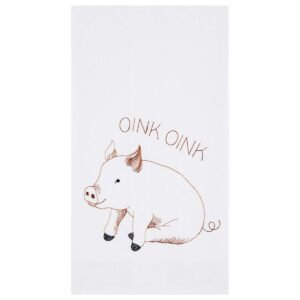 C&F Home Oink Oink Flour Sack Kitchen Towel Decor Decoration 18" x 27" White