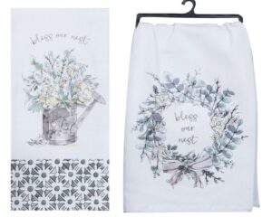 kay dee designs bless our nest floral farmhouse kitchen towels, bundle of 2