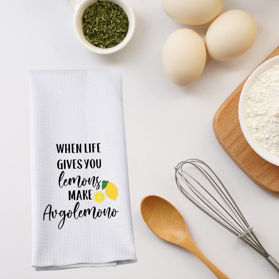 PWHAOO Lemonade Kitchen Towel When Life Gives You Lemons Kitchen Towel Gift for Fruit Lovers (Gives You Lemons Towel)