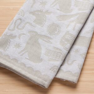 Danica Studio Timber Woven Cotton Jacquard Dishtowel, 18 x 28 inches