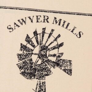 VHC Brands Sawyer Mill Charcoal Windmill Kitchen Towel, Black, 19x28