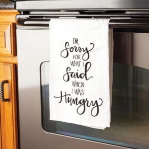 Primitives by Kathy I'm Sorry for What I Said When I was Hungry Decorative Kitchen Towel