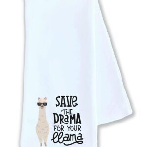 Kitchen dish towel Save the drama for your llama funny cute dish Kitchen Decor drying cloth…100% COTTON