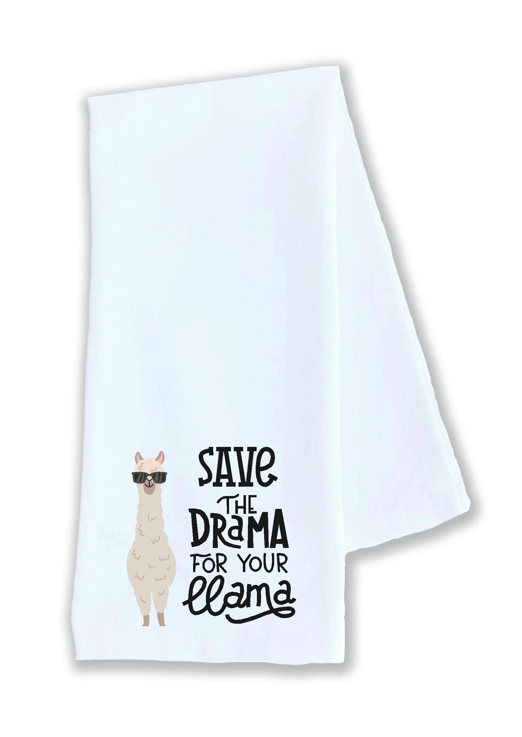 Kitchen dish towel Save the drama for your llama funny cute dish Kitchen Decor drying cloth…100% COTTON