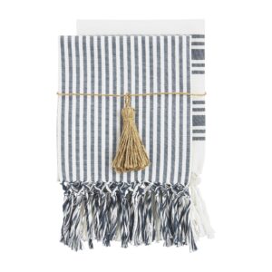 mud pie striped turkish towel set, blue