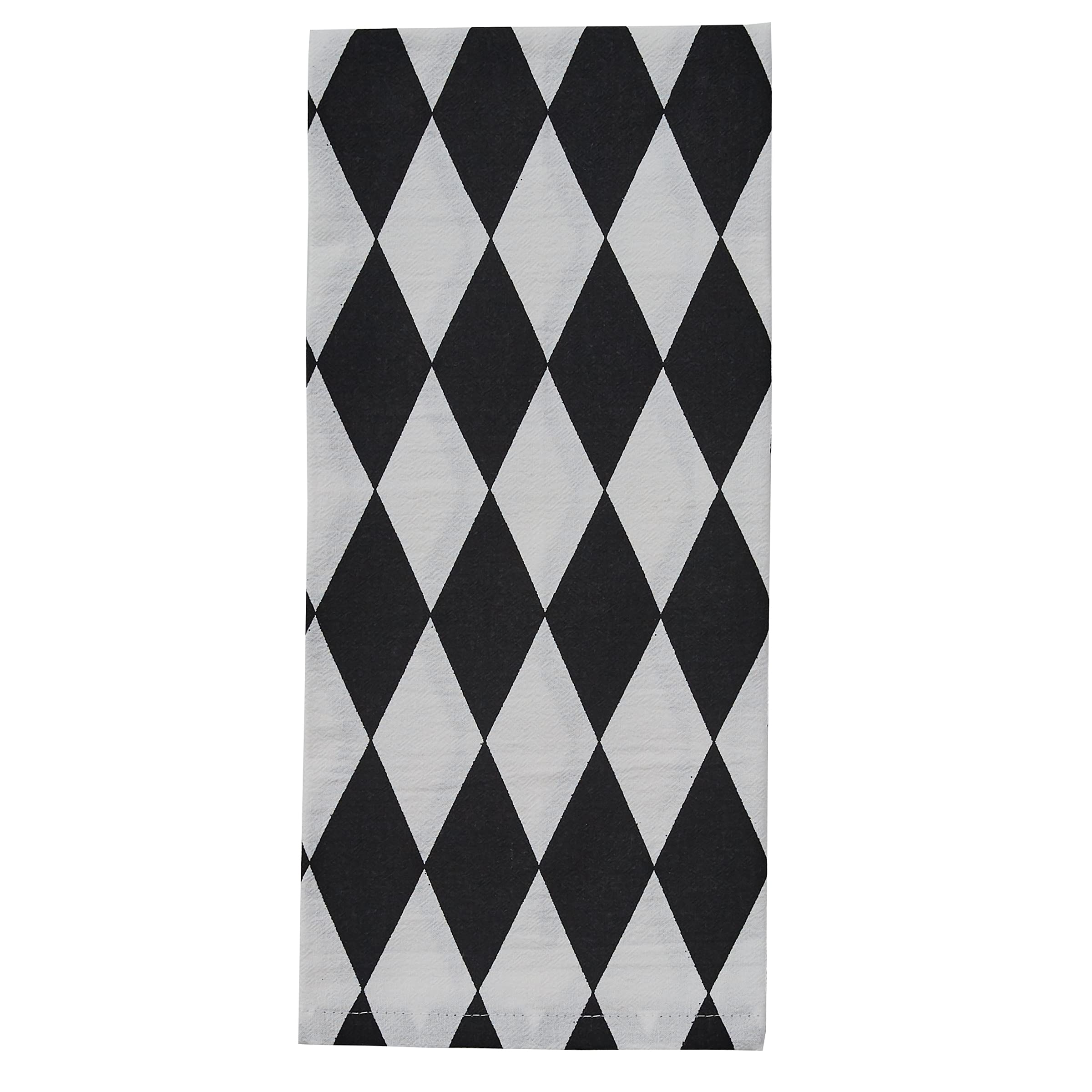 Split P Harlequin Black White Dishtowel Set of 2