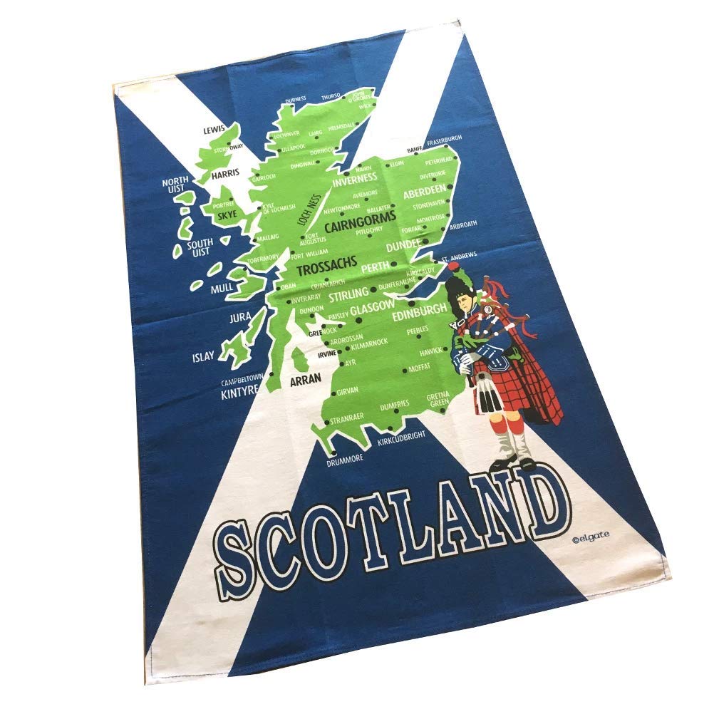 MAP OF SCOTLAND TEA TOWEL