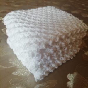 White cotton set 3 dishcloths Knitted reusable washcloths Multifunctional flap Crochet rags Scouring pad Dish sponge