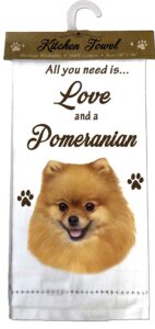 e&s pets pomeranian kitchen towels, off-white 26.00" x 18.00", small