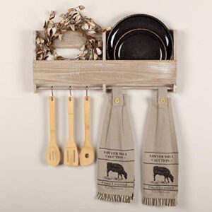 vhc brands sawyer mill charcoal kitchen hand towel set vintage cow cotton muslin tea towels