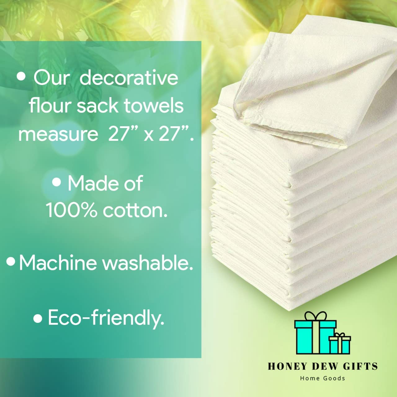 Honey Dew Gifts Funny Kitchen Towels, Today's Good Mood is Sponsored by Coffee Flour Sack Towel, 27 inch by 27 inch, 100% Cotton, Highly Absorbent Hand and Dish Towels, Multi-Purpose Towel