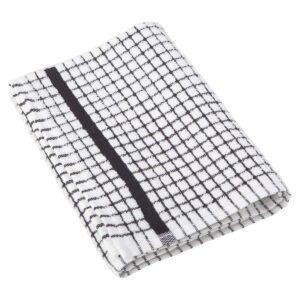 lamont 1 dozen original poli-check tea towel kitchen dish towels poli dri, 12 pack (black)