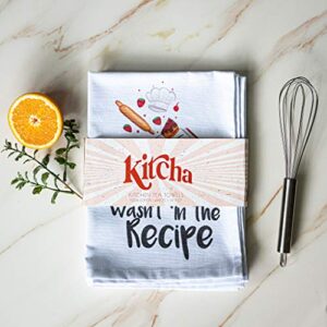 Kitcha Funny Kitchen Towels and Dishcloths Sets of 4 |Unique Funny Dish Towels with Sayings, Perfect for Housewarming Gifts New Home| Funny Hand Towels for Kitchen Gifts.