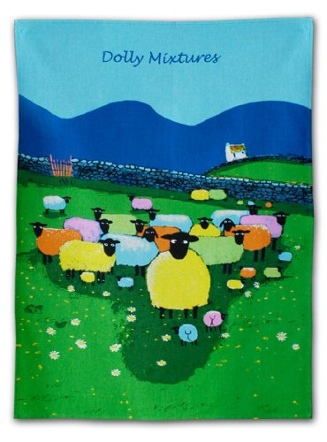 Thomas Joseph Tea Towel, Dolly Mixtures Sheep Design