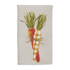 mud pie painted easter towel, carrot, 14" x 21"