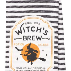 KAF Home Pantry Appliqué Halloween Dish Towel Set of 4, 18 x 28-inch (Witch's Brew)