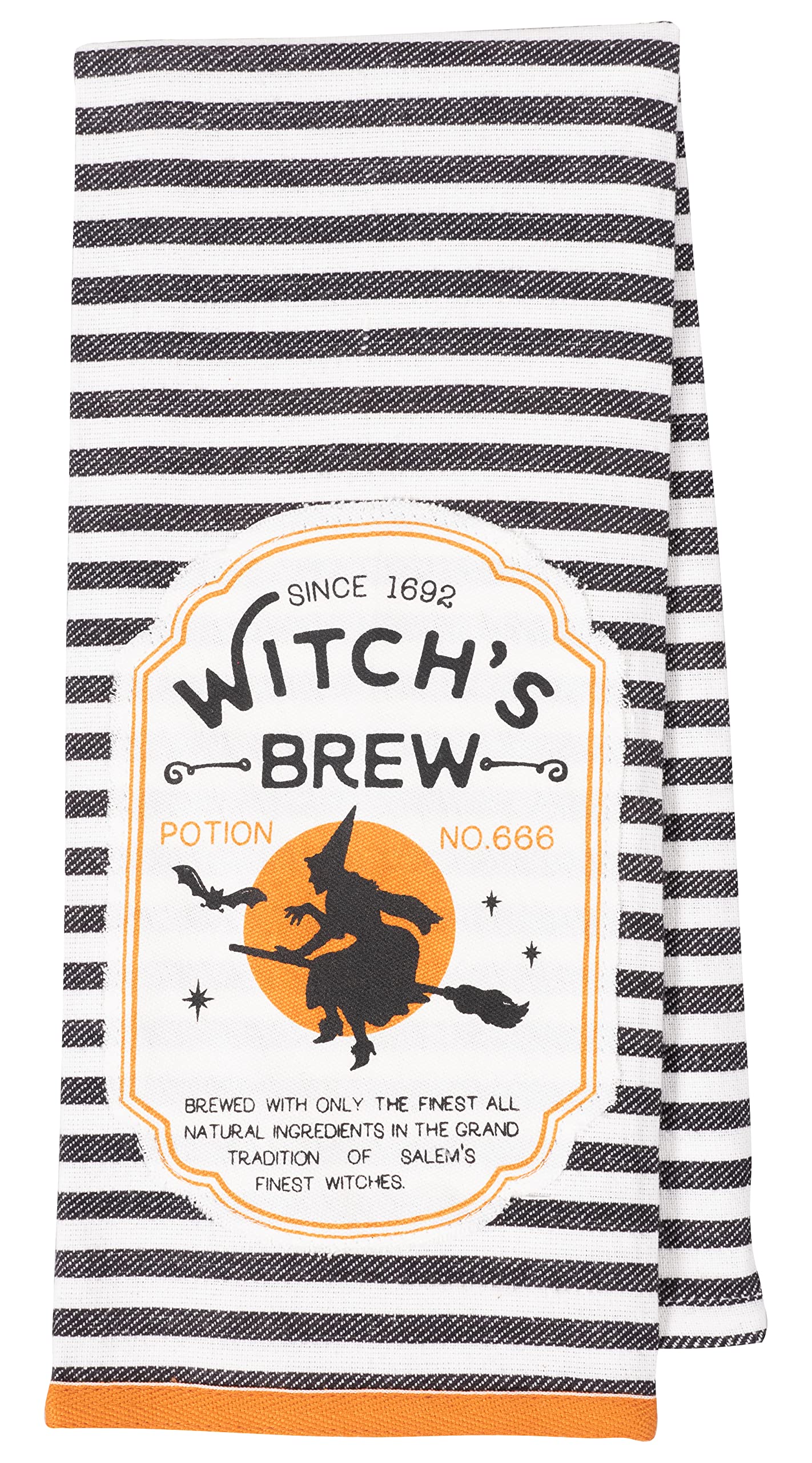 KAF Home Pantry Appliqué Halloween Dish Towel Set of 4, 18 x 28-inch (Witch's Brew)