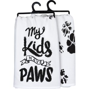 primitives by kathy decorative kitchen towel - my kids have paws