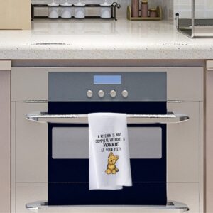 PWHAOO Funny Yorkie Kitchen Towel A Kitchen is Not Complete Without A Yorkie Kitchen Towel Yorkie Lover Gift (Without A Yorkie T)