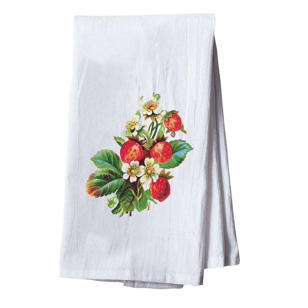 Strawberry Style 2 Dish Flour Sack Kitchen Towel