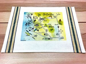 east bay map kitchen tea towel