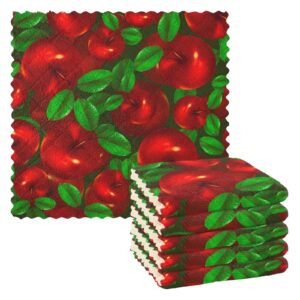 senya 6 pack dish cloths dish towels red apple reusable kitchen hand towels