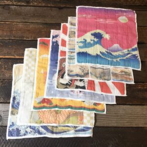 Nawrap Printed Dishcloth, Made in Japan, The Great Waves by Hokusai