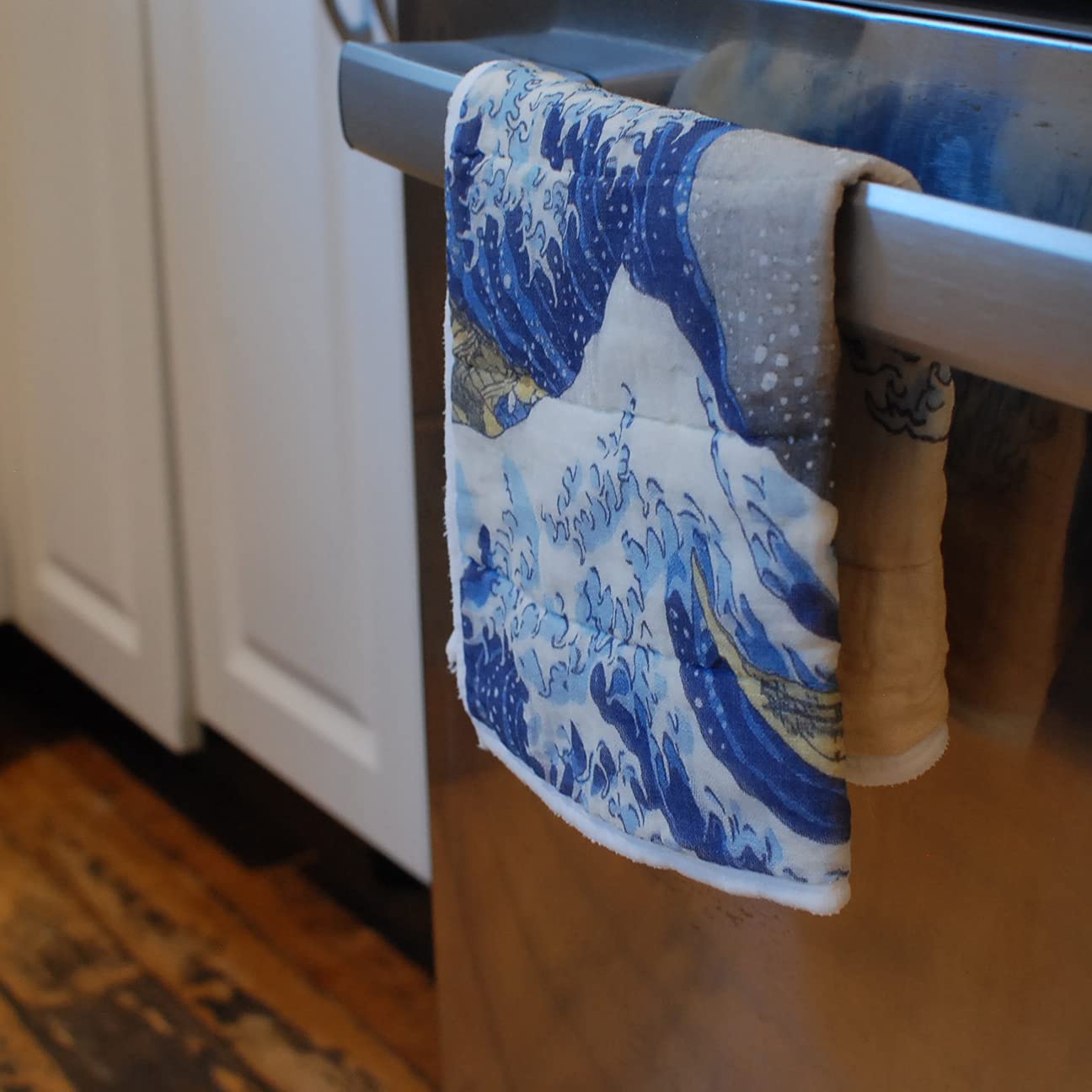 Nawrap Printed Dishcloth, Made in Japan, The Great Waves by Hokusai