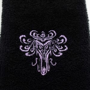 Haunted Mansion Wallpaper Hand Towel - Purple Embroidery - Plush and Absorbent