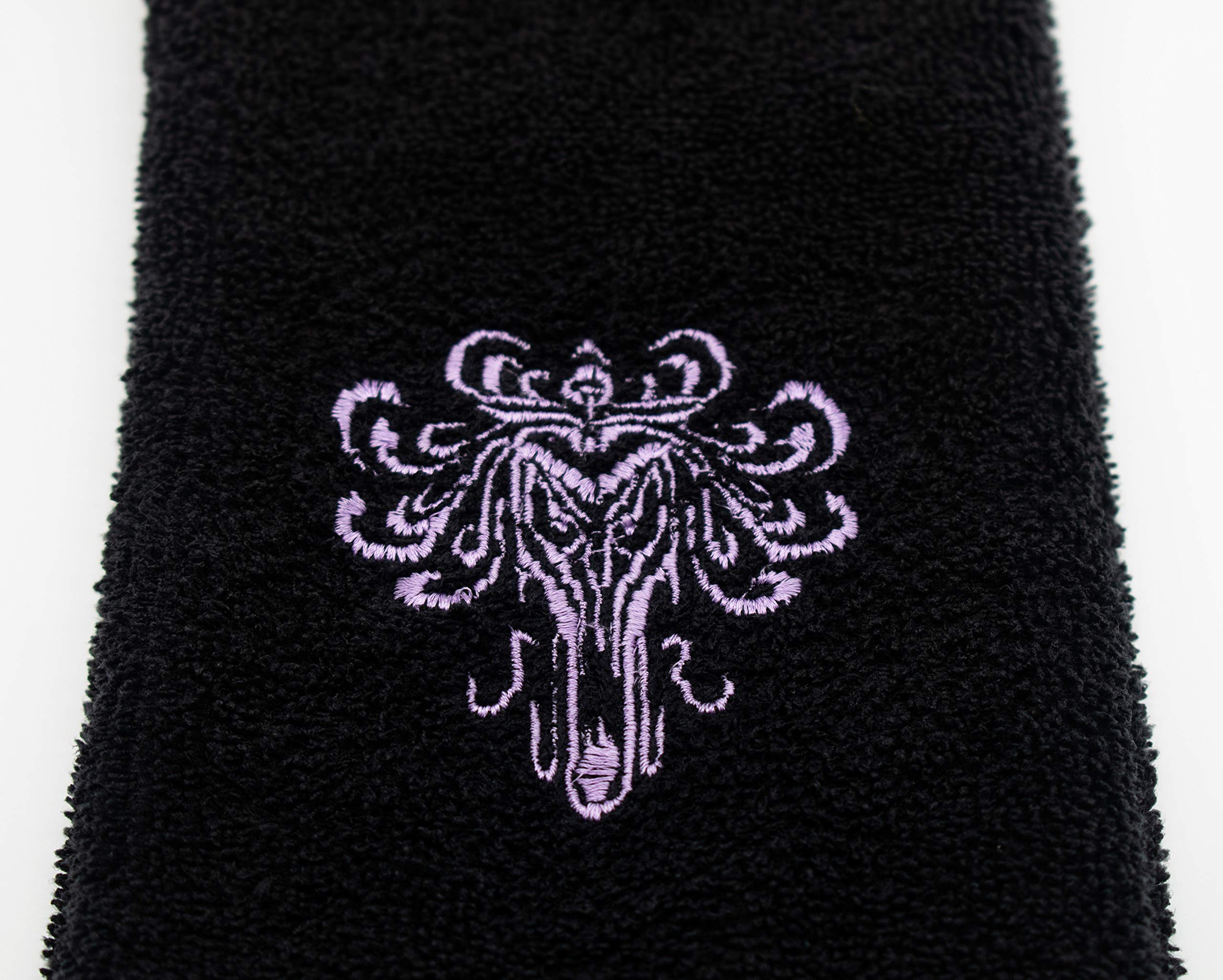 Haunted Mansion Wallpaper Hand Towel - Purple Embroidery - Plush and Absorbent