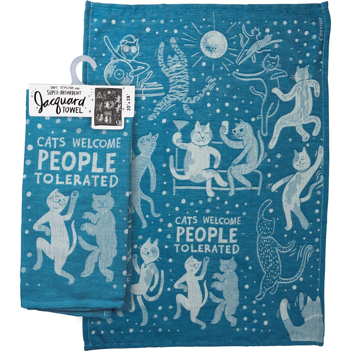 Primitives by Kathy Kitchen Towel - Cats Welcome People Tolerated 20" x 28"