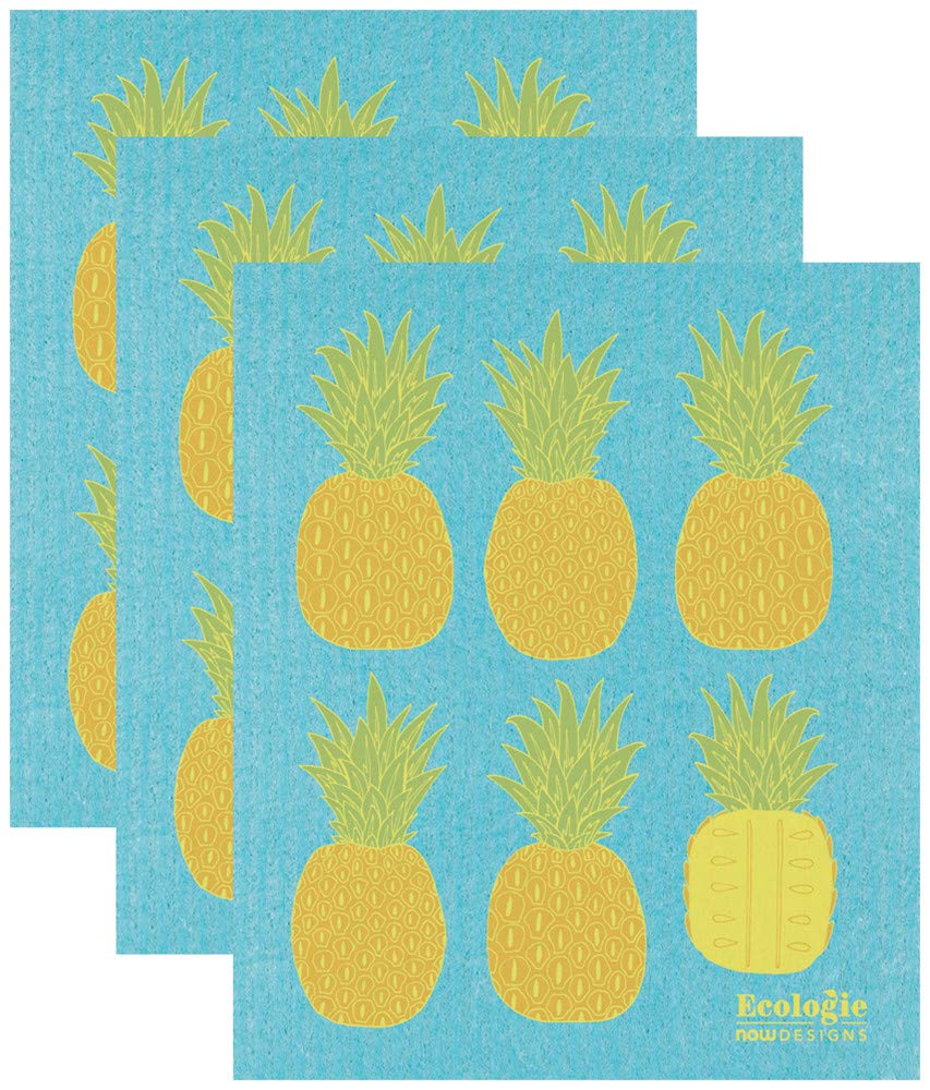 Ecologie by Danica Swedish Sponge Reusable Dishcloth Pineapples 6.5 x 8 inches, Set of 3