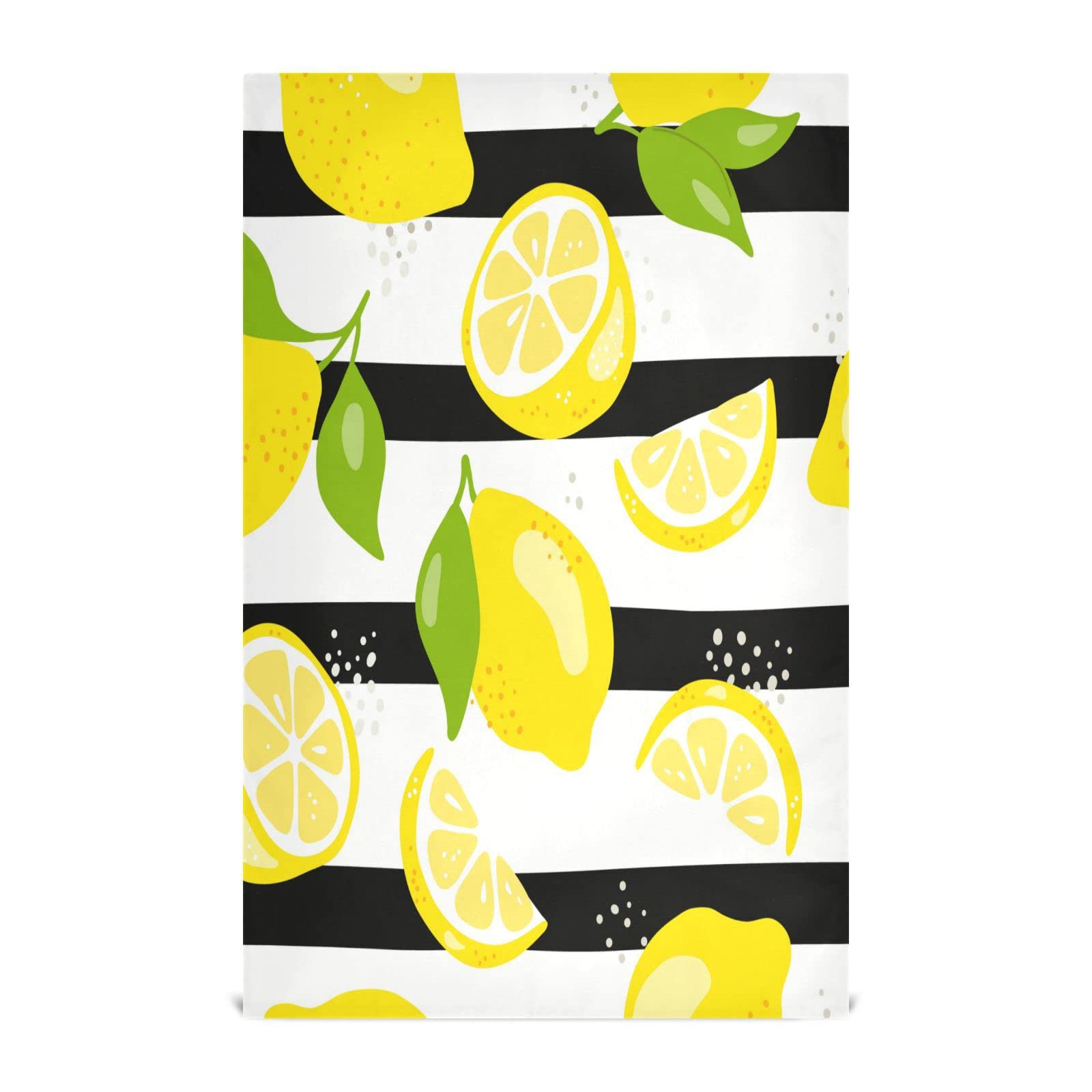 Kigai Kitchen Towels Set of 4, Lemon Pattern Highly Absorbent Dish Towels Reusable Cleaning Cloths Washable Tea Towels Hand Towel 28 x 18 Inch