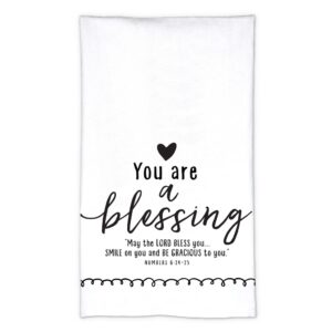 lighthouse christian products blessing artisan doodles white 100% cotton 28.75 x 20 tea towel