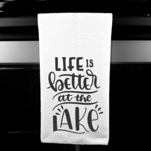 Life is Better at the Lake Cottage Kitchen Bar Tea Towel