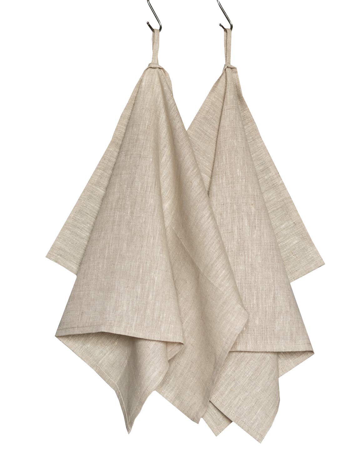 Harmony Idea Linen Kitchen Towels. Natural Absorbent Dish Towel, 100% European Flax - 18" x 28"(Set of 2) (Grey)