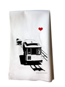 san francisco cable car floursack tea towel